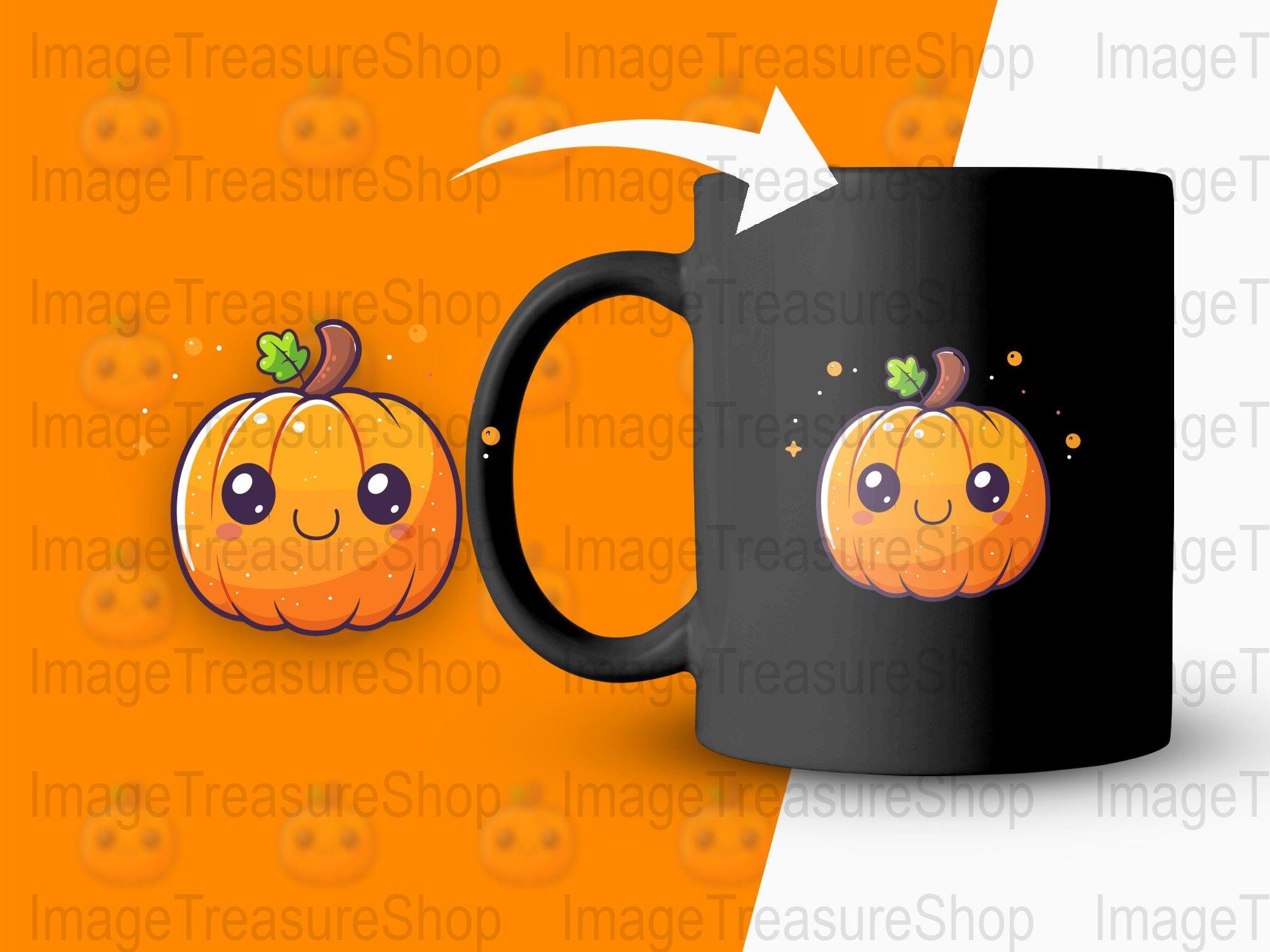 Cute Kawaii Pumpkin Clipart, Halloween Pumpkin SVG, Digital Download ...
