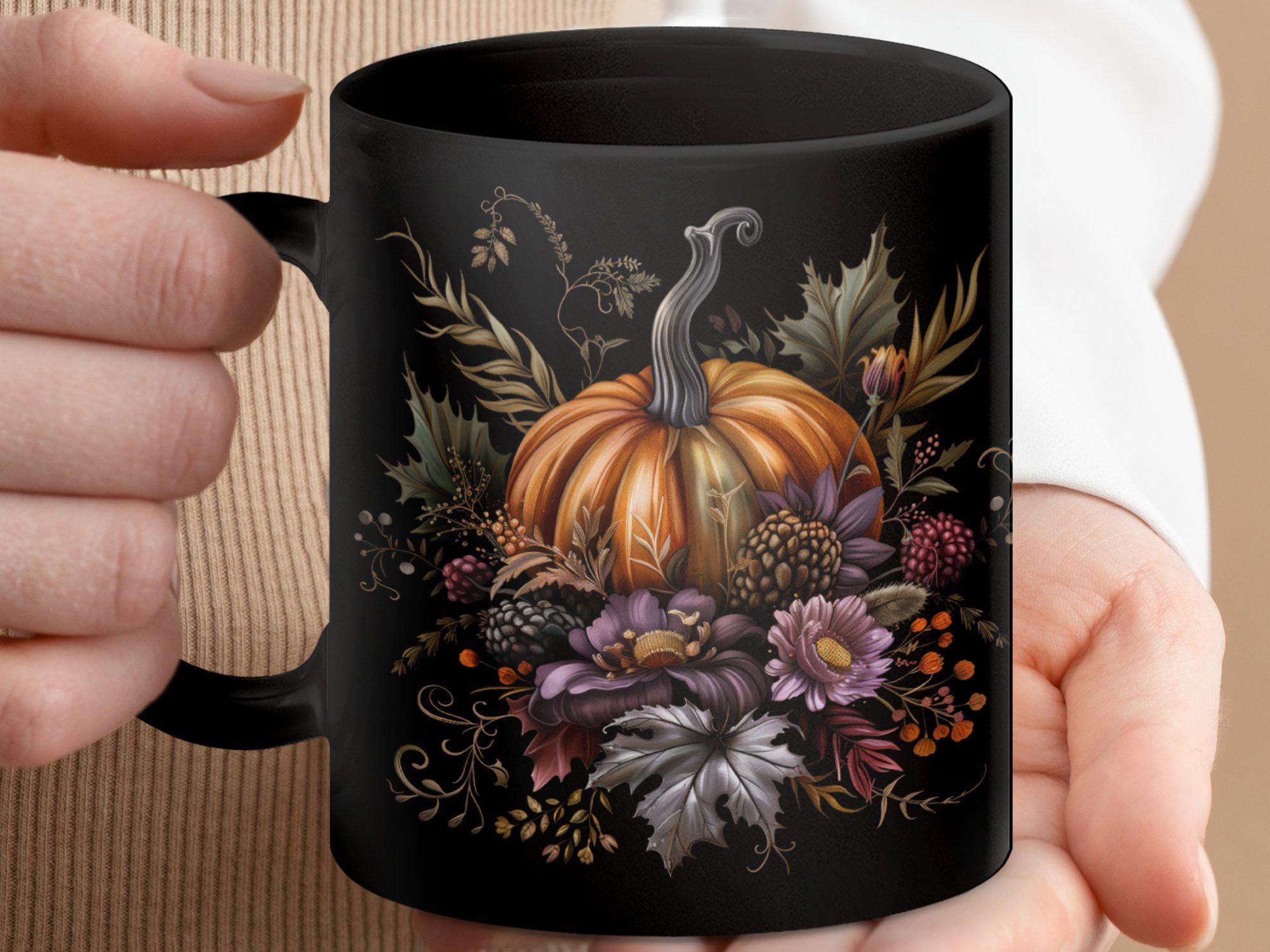Autumn Harvest Mug, Fall Pumpkin Mug, Thanksgiving Coffee Cup, Seasonal ...