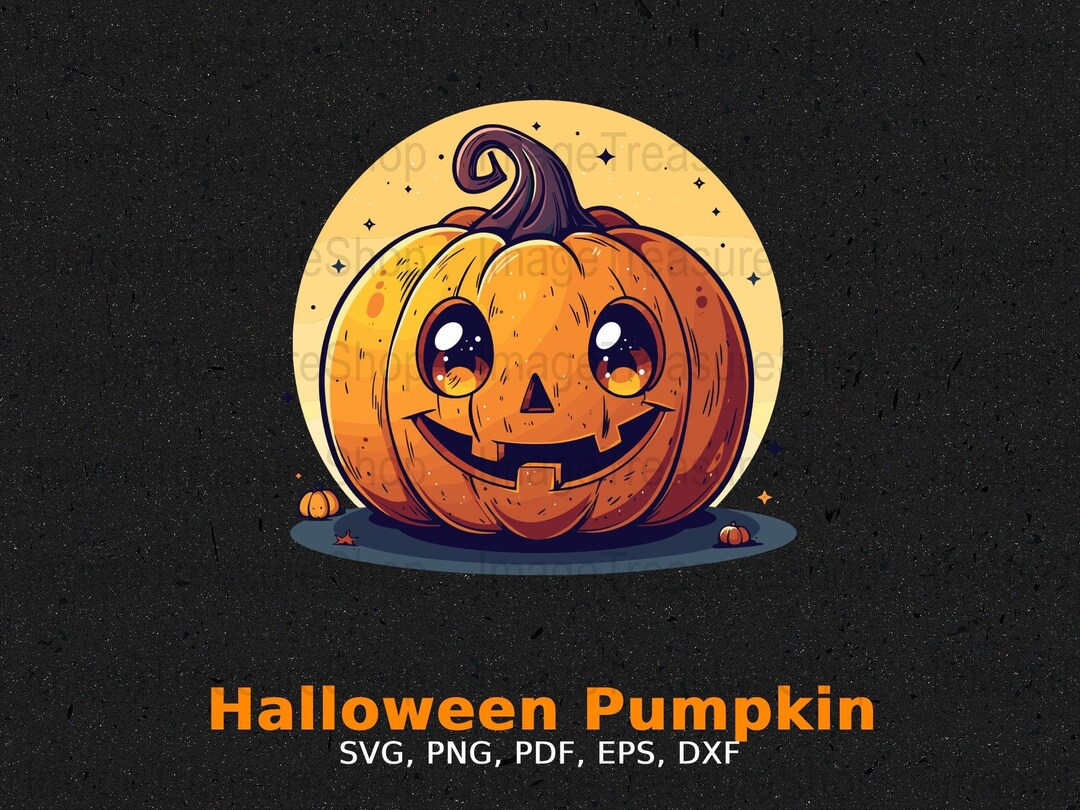 Halloween Pumpkin SVG Clipart, Cute Jack-o-lantern Vector, Fall Season ...