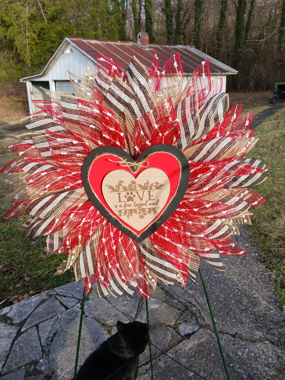 4 Legged Love Heart Mesh Wreath/wall Decor - Etsy