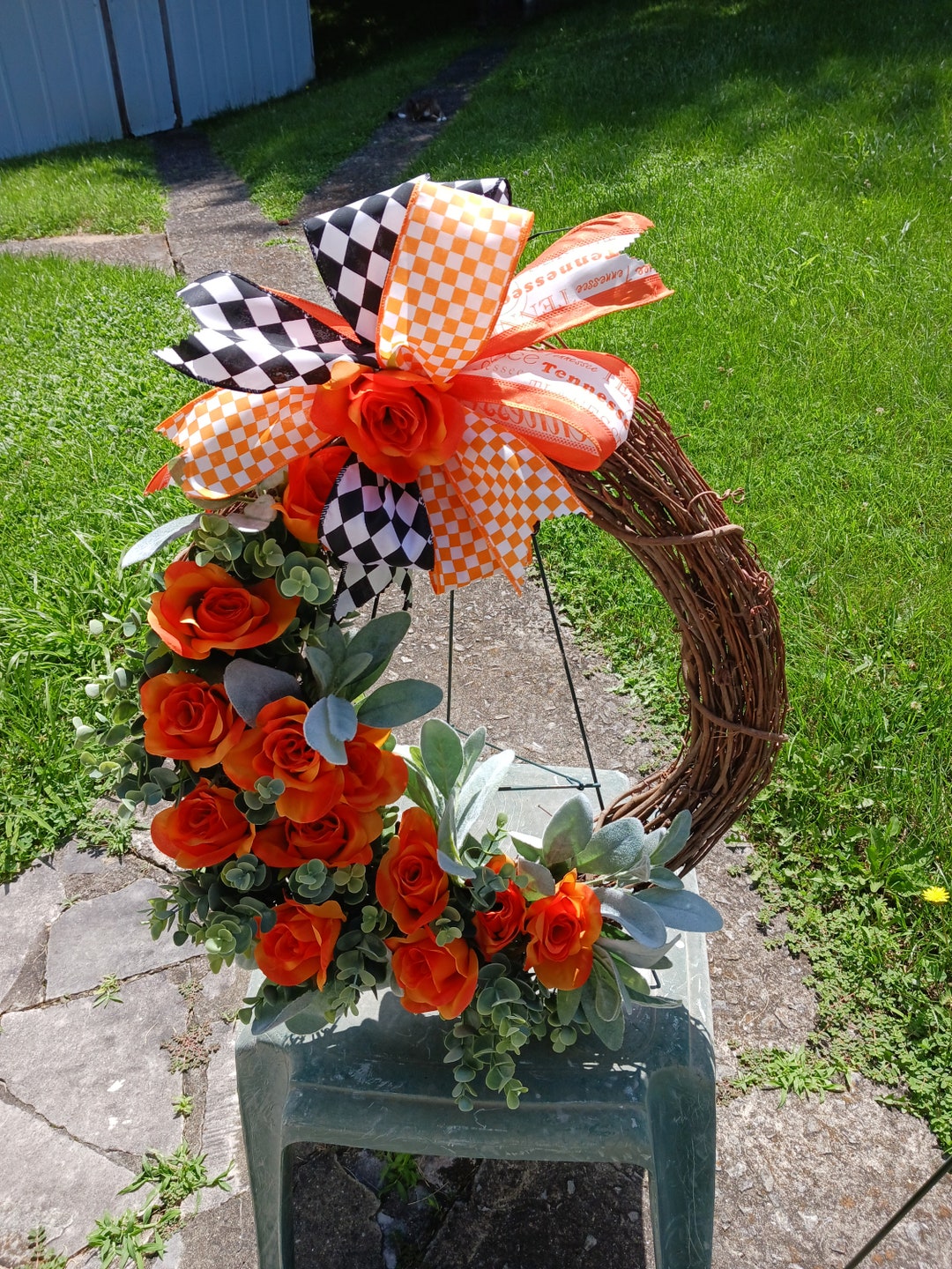Checkerboard Roses 1 Wreath and Wall/decor (top Bow) - Etsy