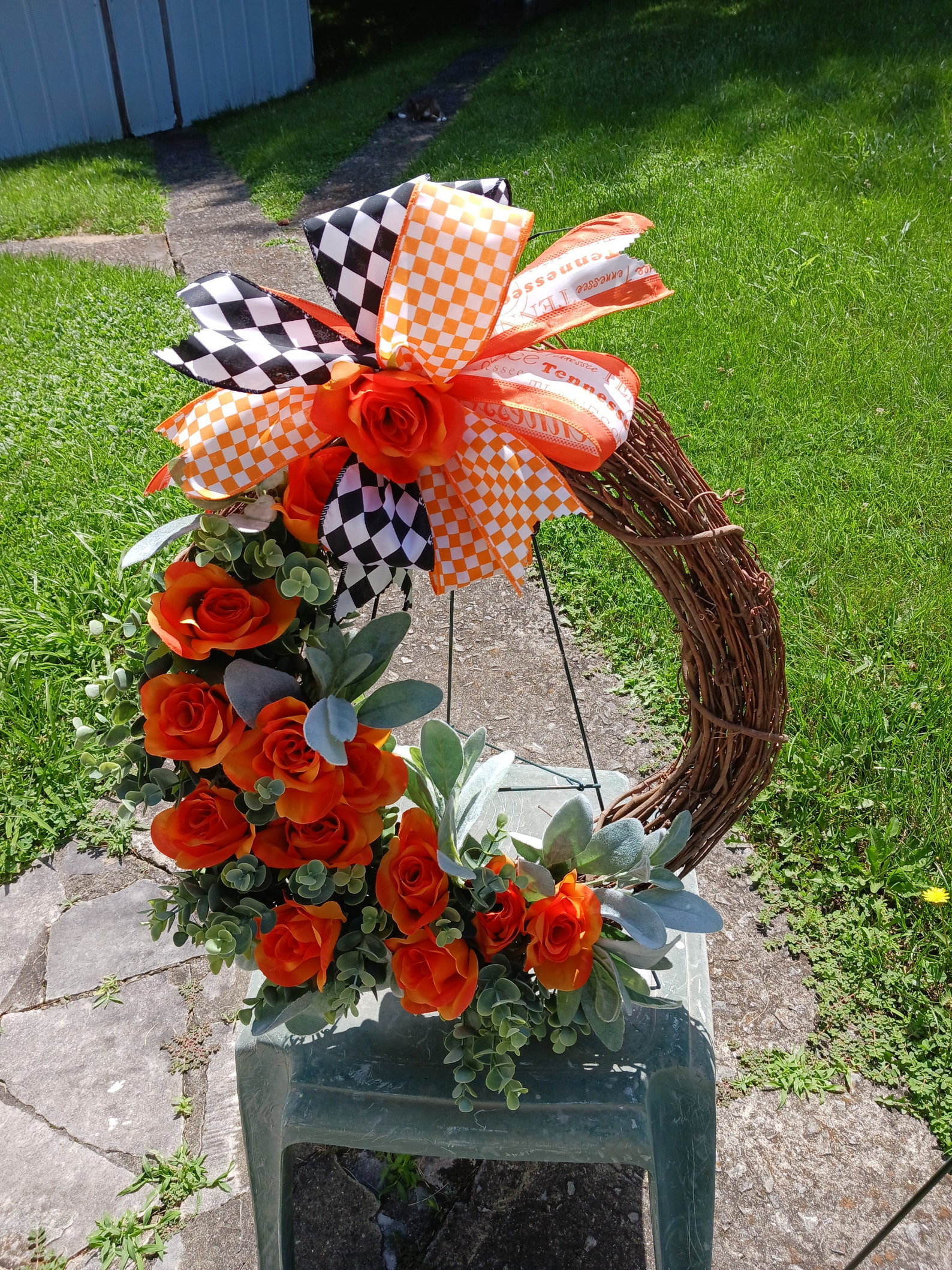 Checkerboard Roses 1 Wreath and Wall/decor (top Bow) - Etsy