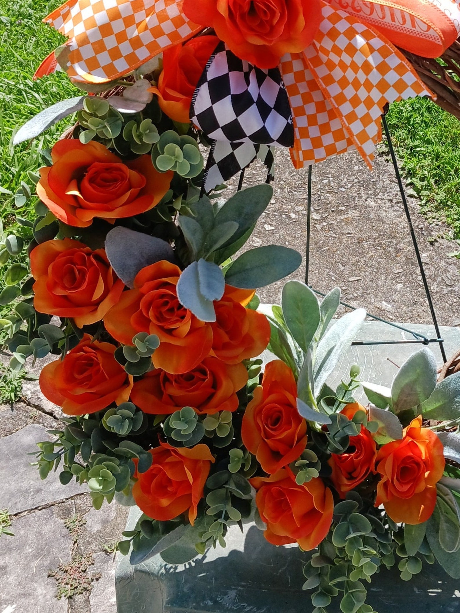 Checkerboard Roses 1 Wreath and Wall/decor (top Bow) - Etsy