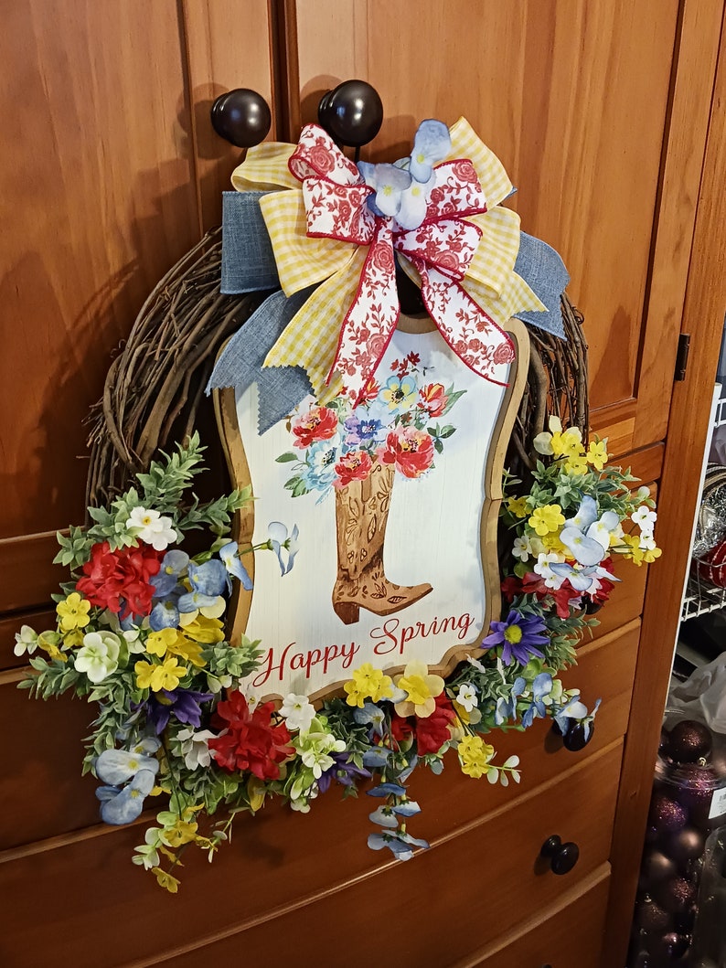 Cowboy Boots With Spring Flowers - Etsy