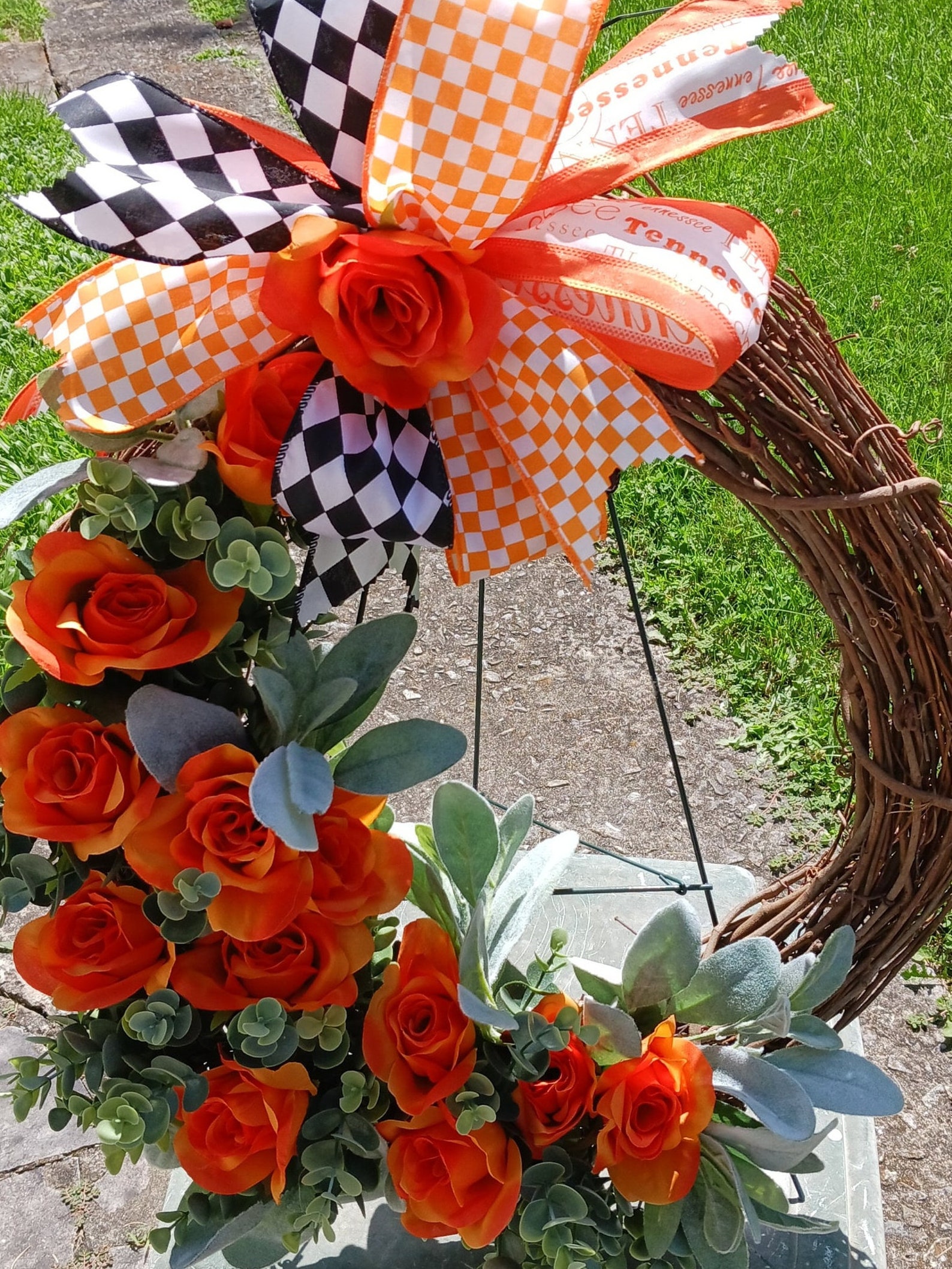 Checkerboard Roses 1 Wreath and Wall/decor (top Bow) - Etsy