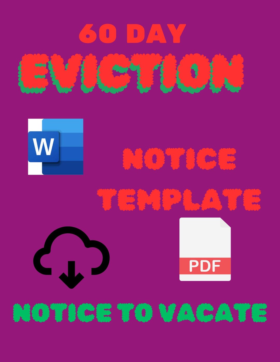 Eviction Notice Template Notice to Vacate for Nonpayment Eviction ...