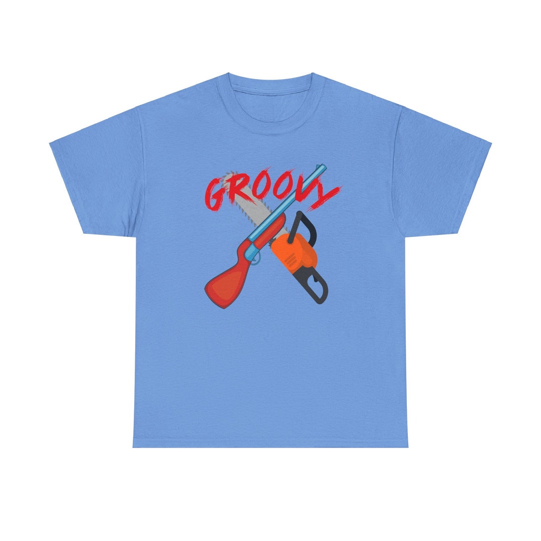 Evil Dead Groovy Chainsaw & Boomstick T-shirt - Etsy