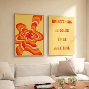 Fun Inspirational Quote Wall Art Set of 2, Funky Maximalist Wall Art ...