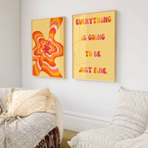 Fun Inspirational Quote Wall Art Set of 2, Funky Maximalist Wall Art ...
