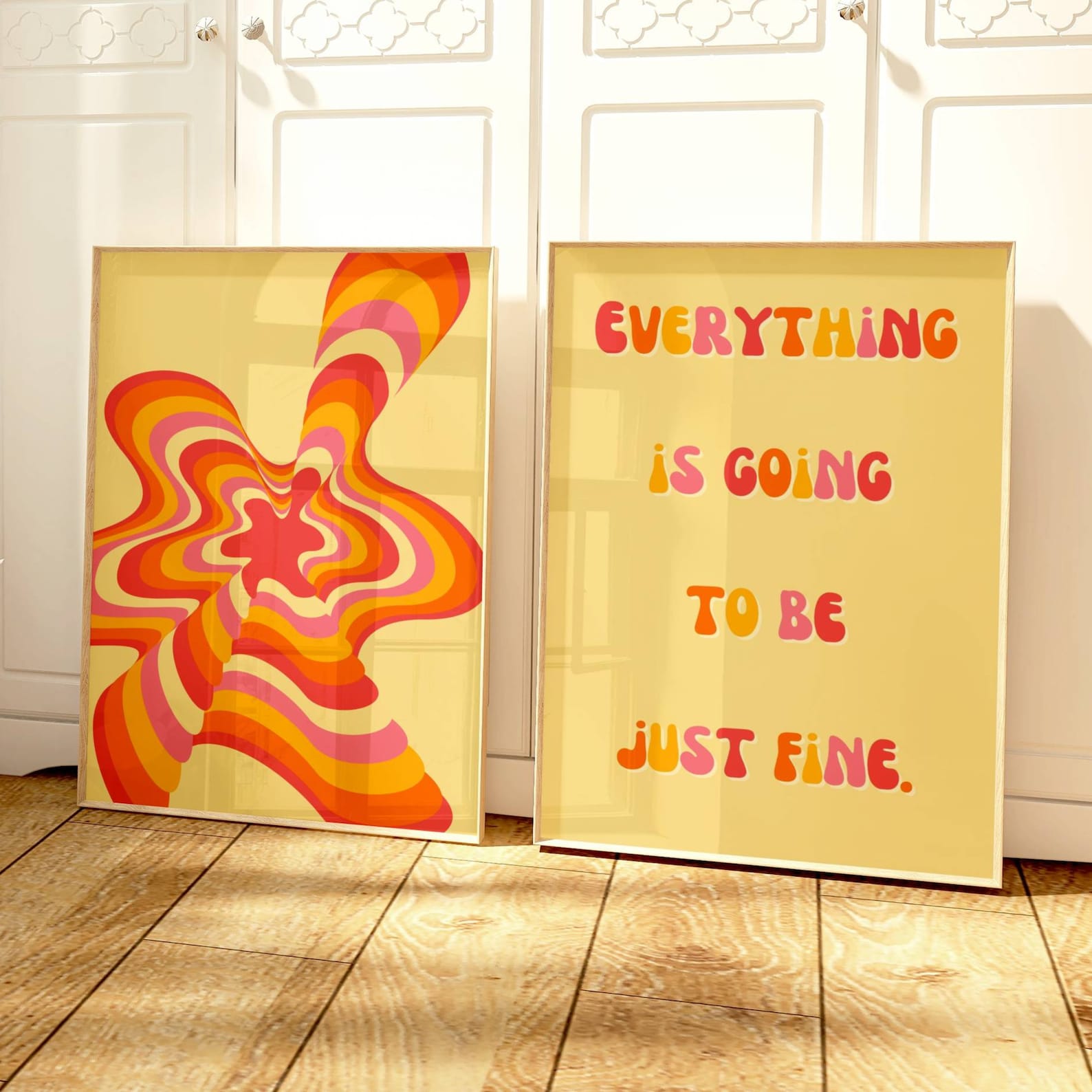 Fun Inspirational Quote Wall Art Set of 2, Funky Maximalist Wall Art ...