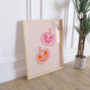 Spooky Pumpkins With Faces Cute Halloween Decor for Room Pink Pumpkin ...