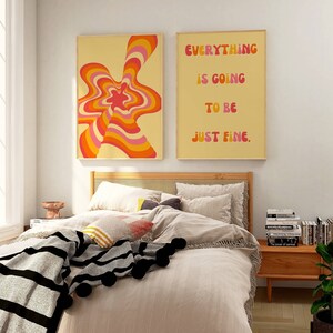 Fun Inspirational Quote Wall Art Set of 2, Funky Maximalist Wall Art ...