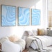 Light Blue Wall Art Set of 3, Preppy Room Decor Aesthetic Posters, Cute ...