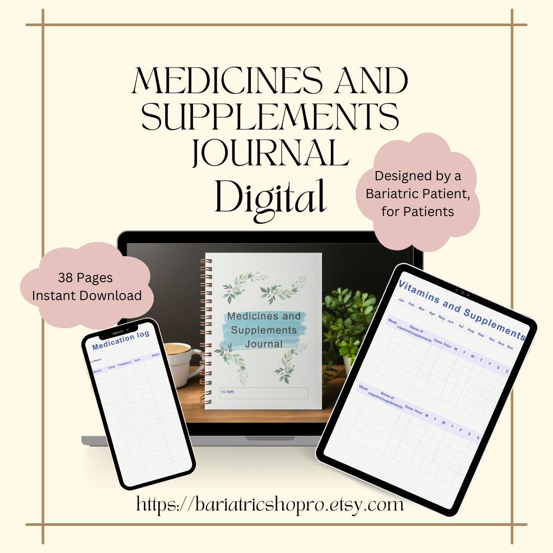 Medication & Supplements Tracker Journal | Digital Download | Printable ...
