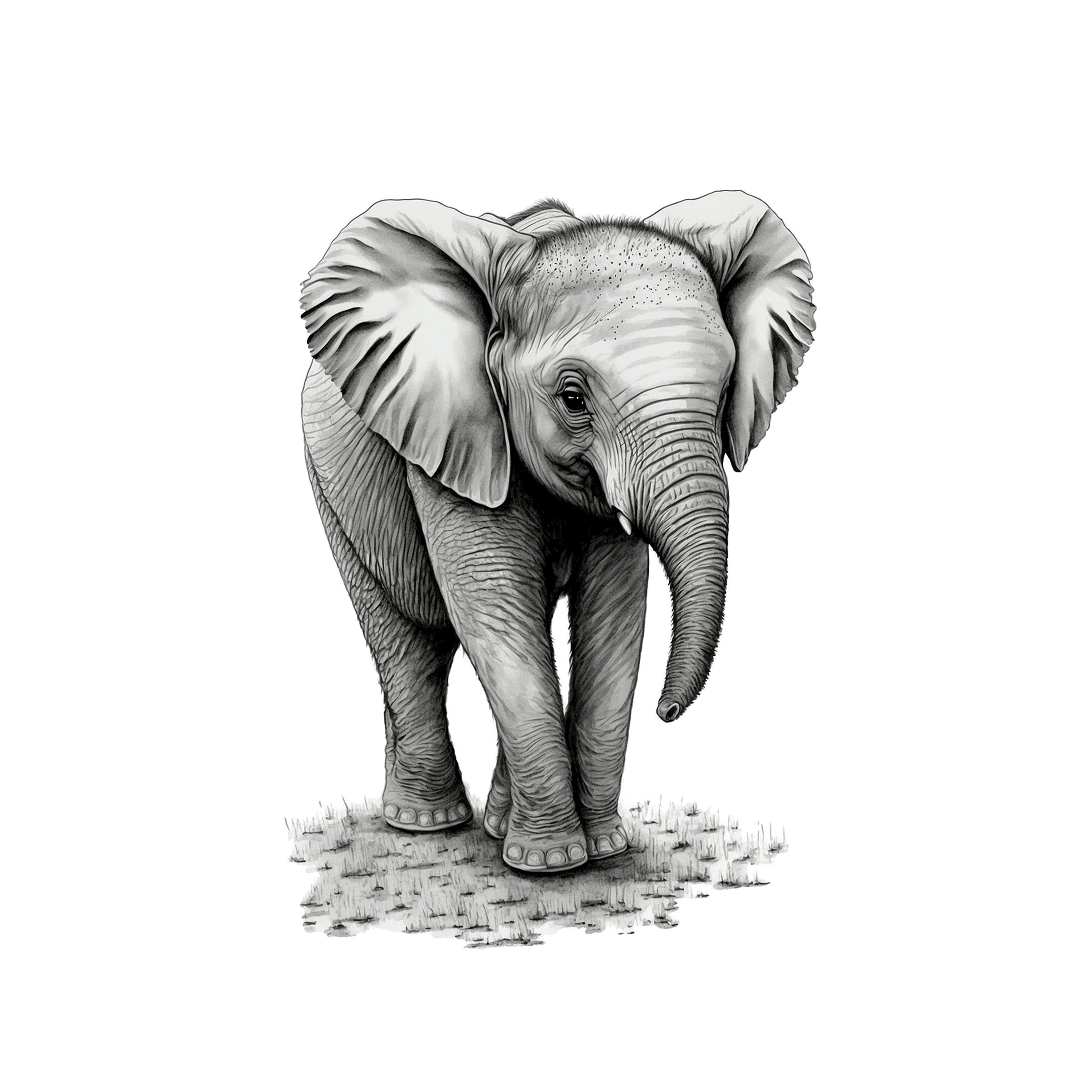 Elephant Print, Black & White, Printable Wall Art, Digital Download Art ...