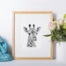 Cute-giraffe Print, Black & White, Digital Download Art, Cute-giraffe ...