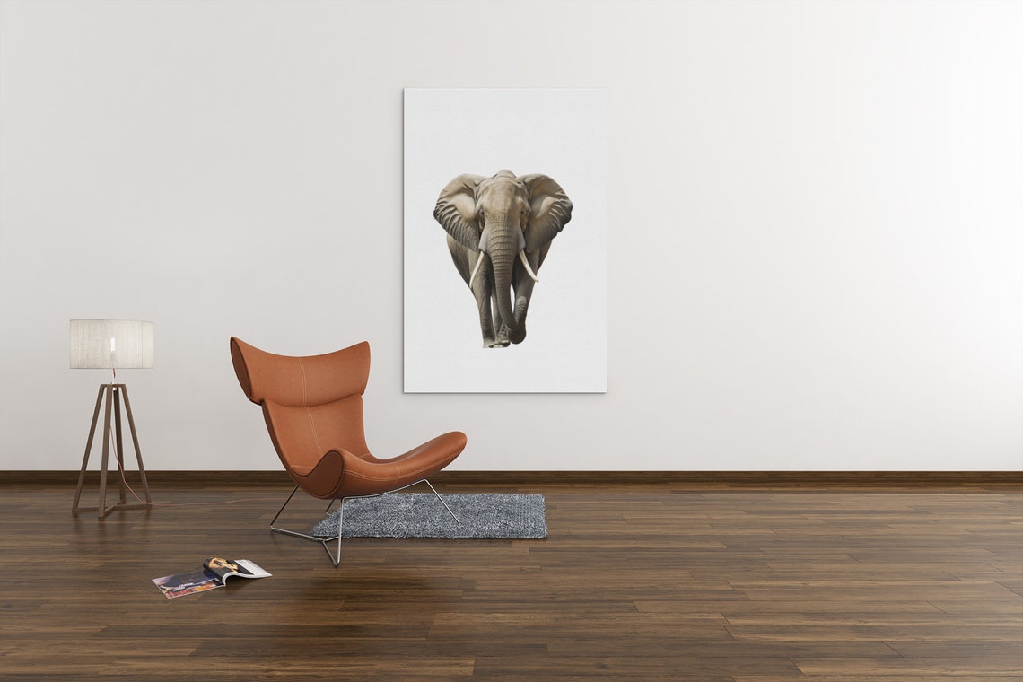 Elephant Print, Colour, Printable Wall Art, Digital Download Art ...
