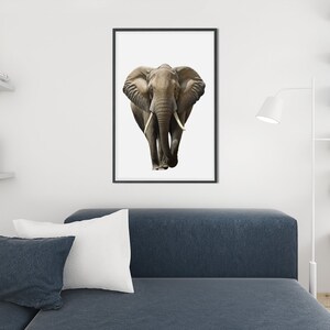 Elephant Print, Colour, Printable Wall Art, Digital Download Art ...