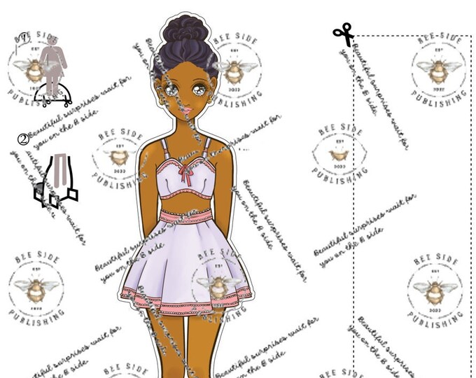 Lolita Luna Paper Doll, Printable Paper Doll Dress up Kit, Anime Style ...