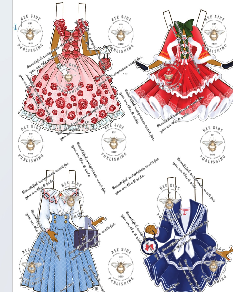 Lolita Luna Paper Doll Printable Paper Doll Dress up Kit - Etsy