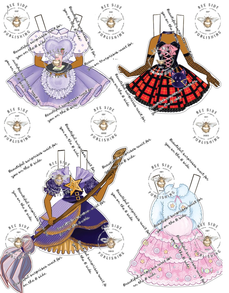 Lolita Luna Paper Doll, Printable Paper Doll Dress up Kit, Anime Style ...
