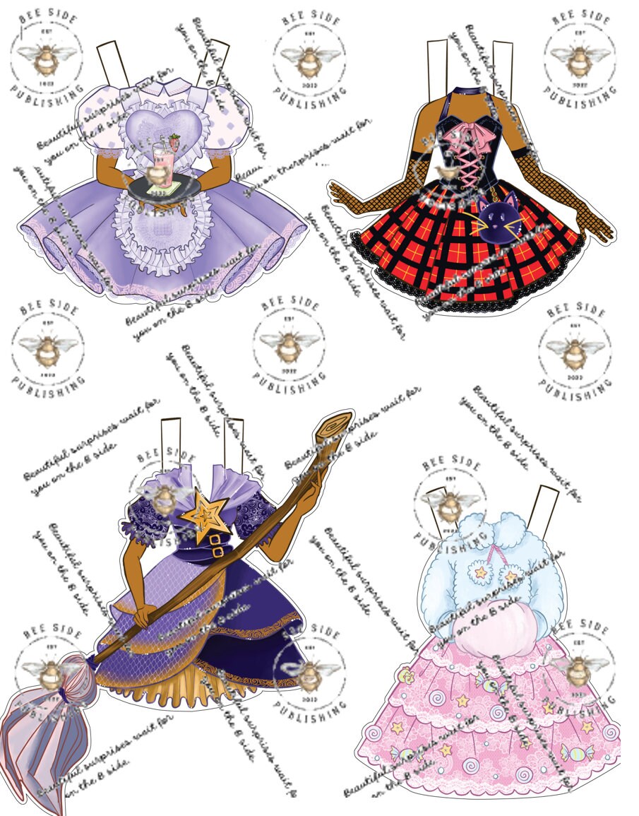 Lolita Luna Paper Doll Printable Paper Doll Dress up Kit - Etsy