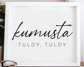 Kumusta! Printable Welcome Sign Svg Pdf Png Jpeg, Kumusta Tagalog ...