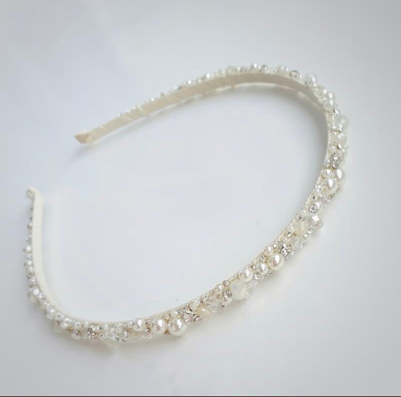 Pearl and Crystal Bridal Headband. Crystal Bridal Headband. - Etsy