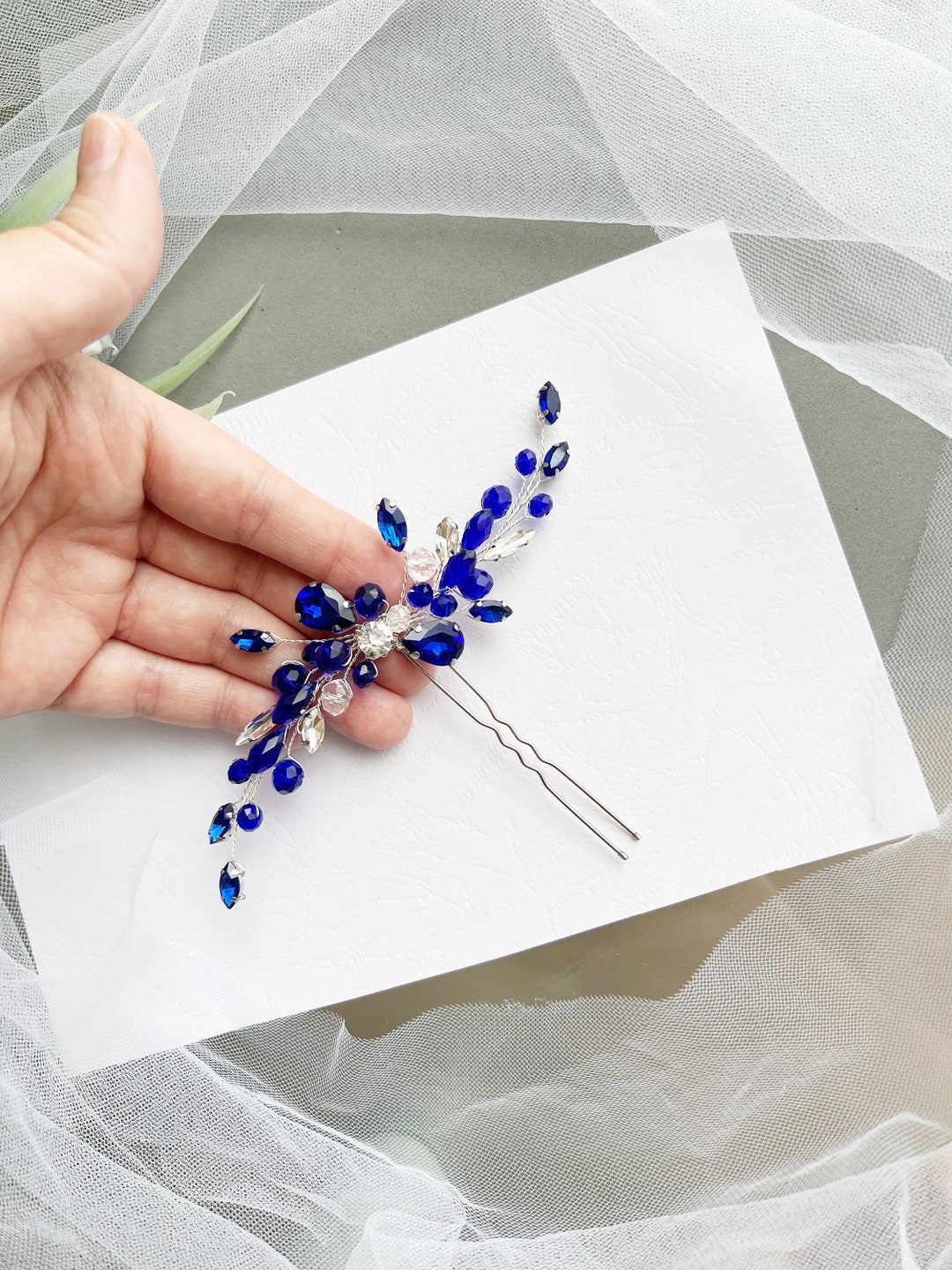 Royal Blue Bridal Hair Pin. Royal Blue Hair Pin. Royal Blue - Etsy