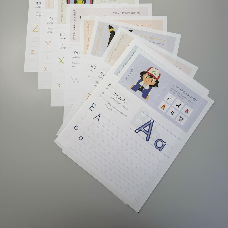 Pokémon Alphabet Tracing Worksheets A–Z – 26 Printable PDF & JPG ...