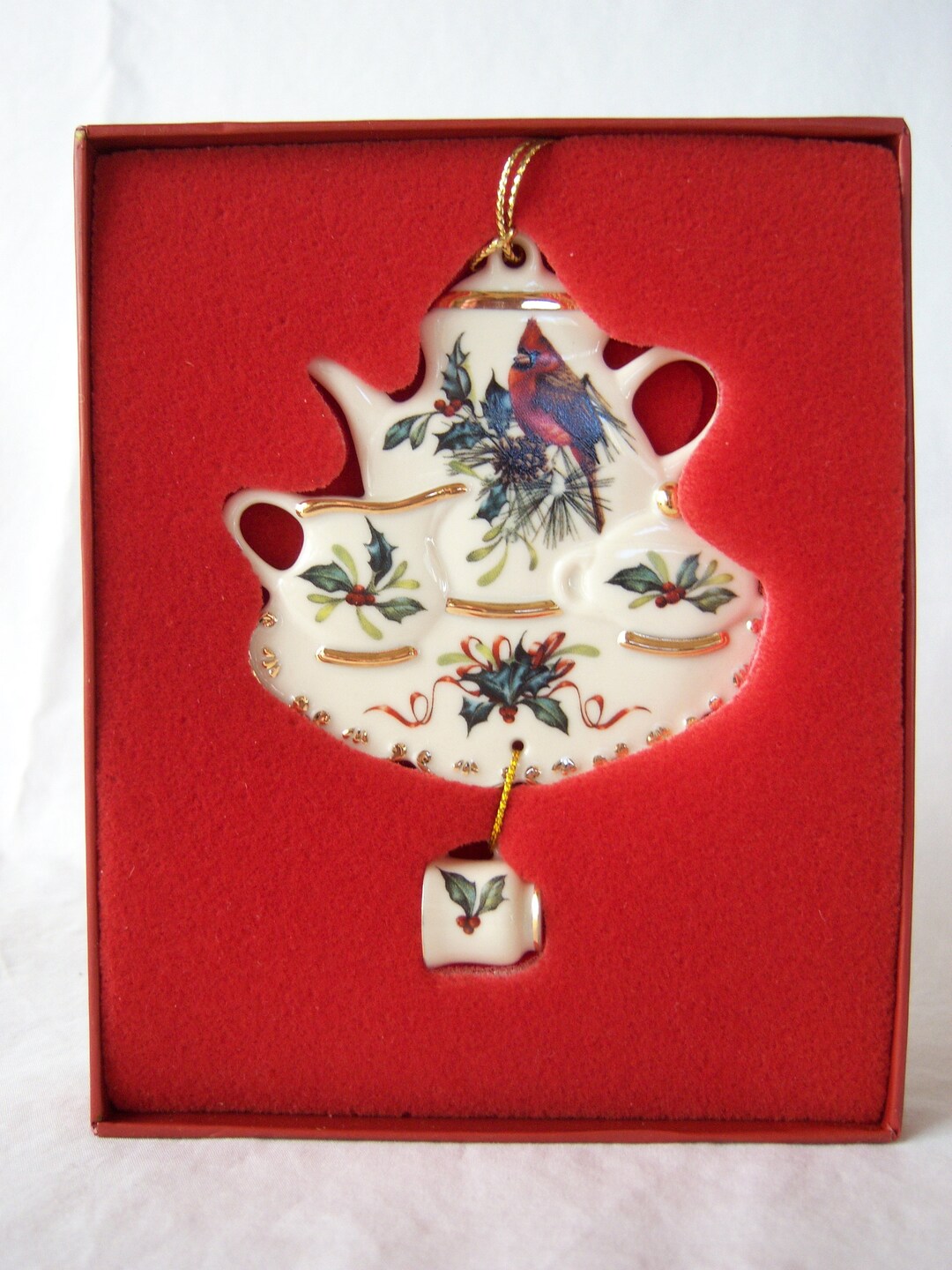Vintage LENOX Wintergreen Tea Set Ornament NIB Free Shipping - Etsy