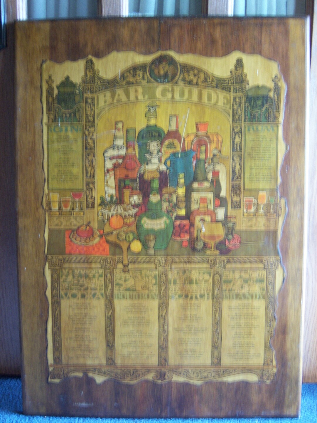 ANTIQUE BAR GUIDE Hanging Wood Panel 25x34 - Etsy