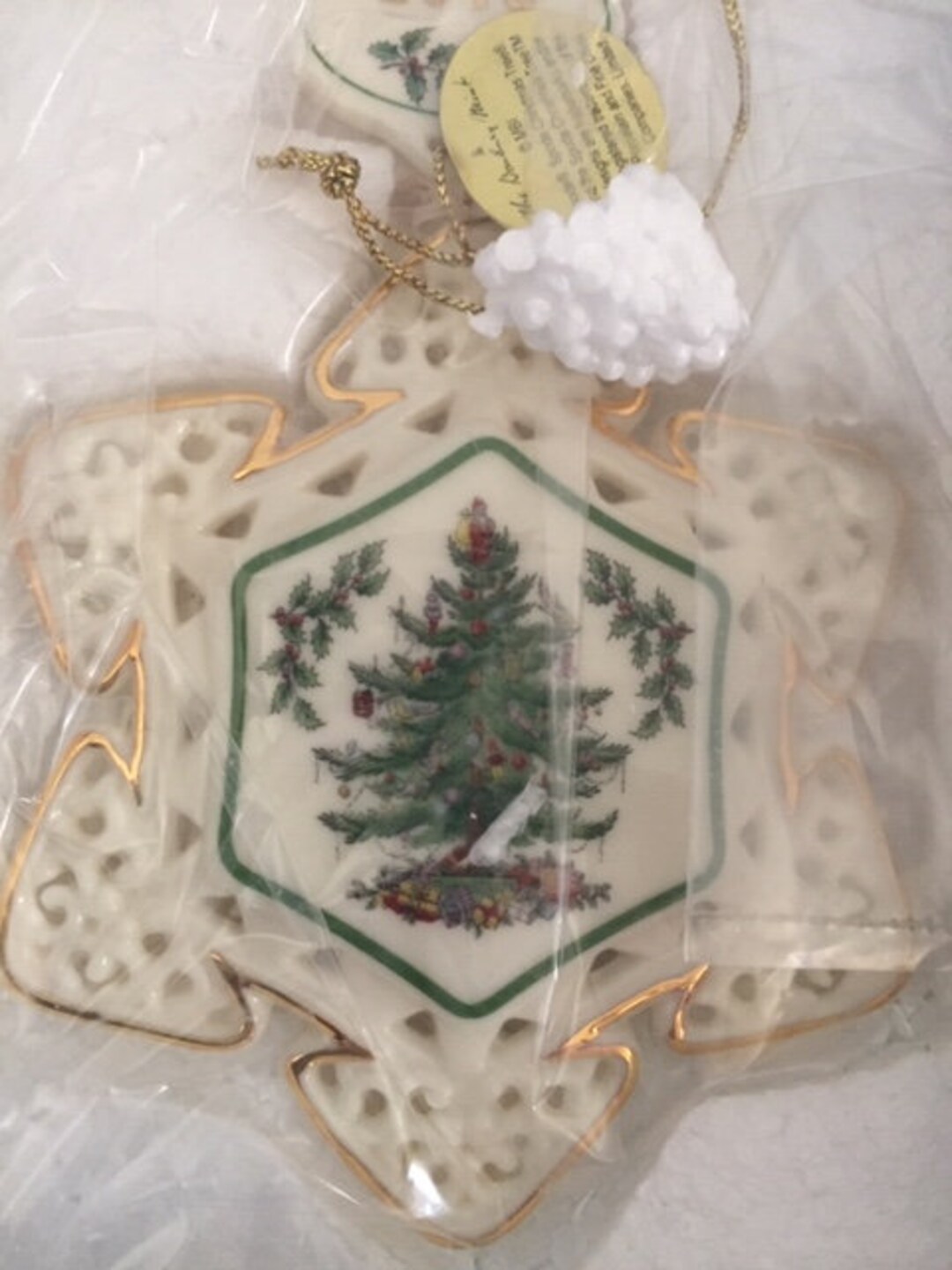 Vintage Spode CHRISTMAS TREE Ornament NIB Free Shipping - Etsy