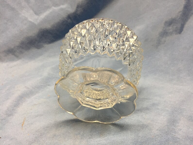 Vintage DIAMOND POINT by Indiana Glass Crystal Glass Pedestal - Etsy