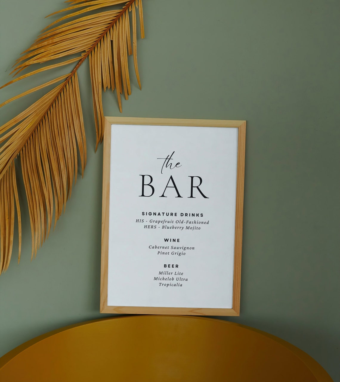 Wedding Bar Sign, Editable and Printable - Etsy