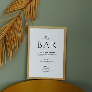 Wedding Bar Sign, Editable and Printable - Etsy