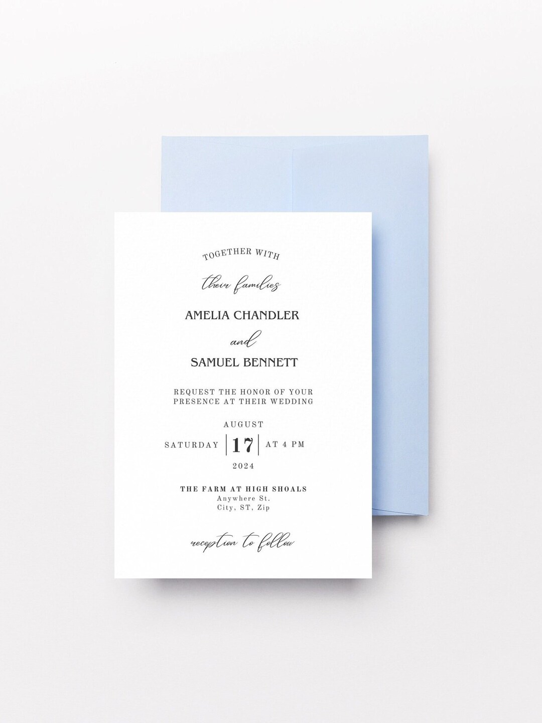 Classic White Wedding Invitation Template Download, Editable and ...
