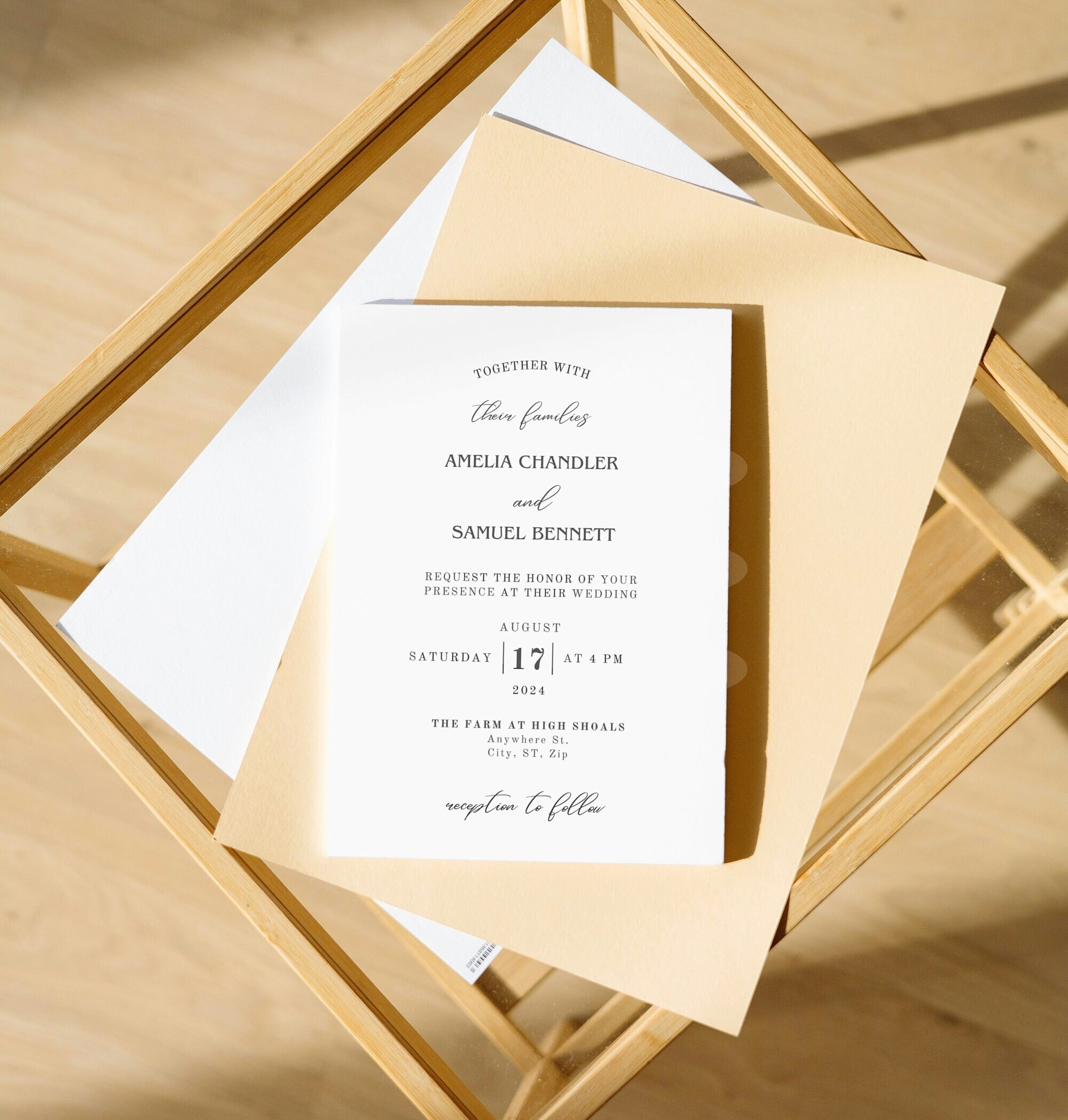 Classic White Wedding Invitation Template Download, Editable and ...