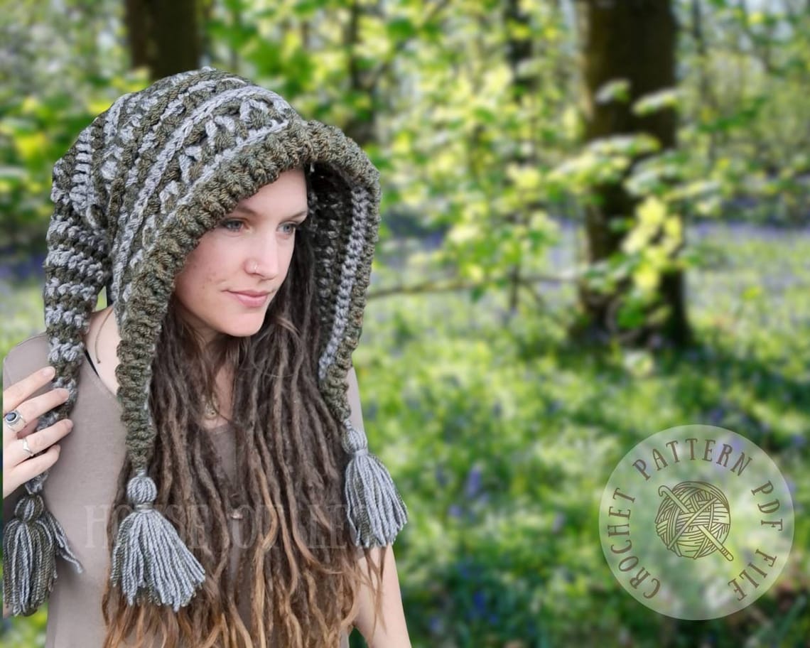 Elwyn Hood Crochet Pattern Pixiecore Hood Crochet Hat - Etsy