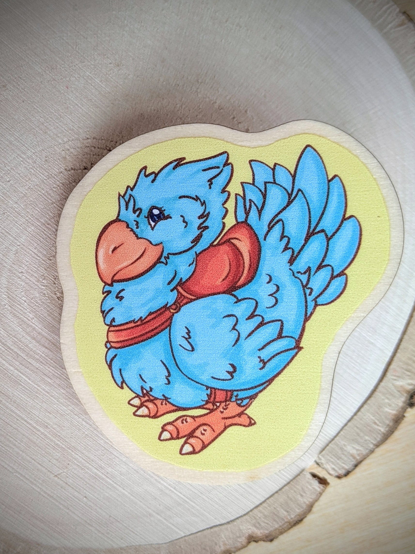Final Fantasy Chocobo and Moogle Wood Pin Badges - Etsy