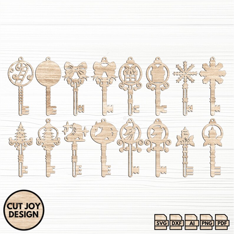 Christmas Magic Key SVG Laser Cut File, Holiday Ornament (digital ...