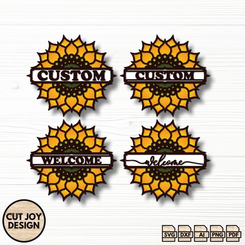 Sunflower Personizable Welcome Sign SVG Rustic Farmhouse Wall Decor ...