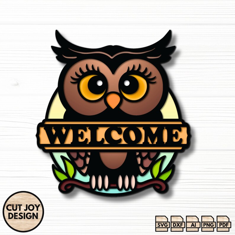Personalized Owl Welcome Sign SVG Rustic Farmhouse Laser Cut File - Etsy