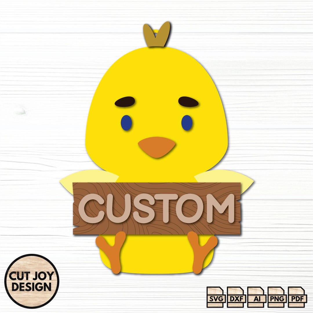Chick SVG Laser Cut File Bundle, Custom Name Sign, Nursery Decor ...