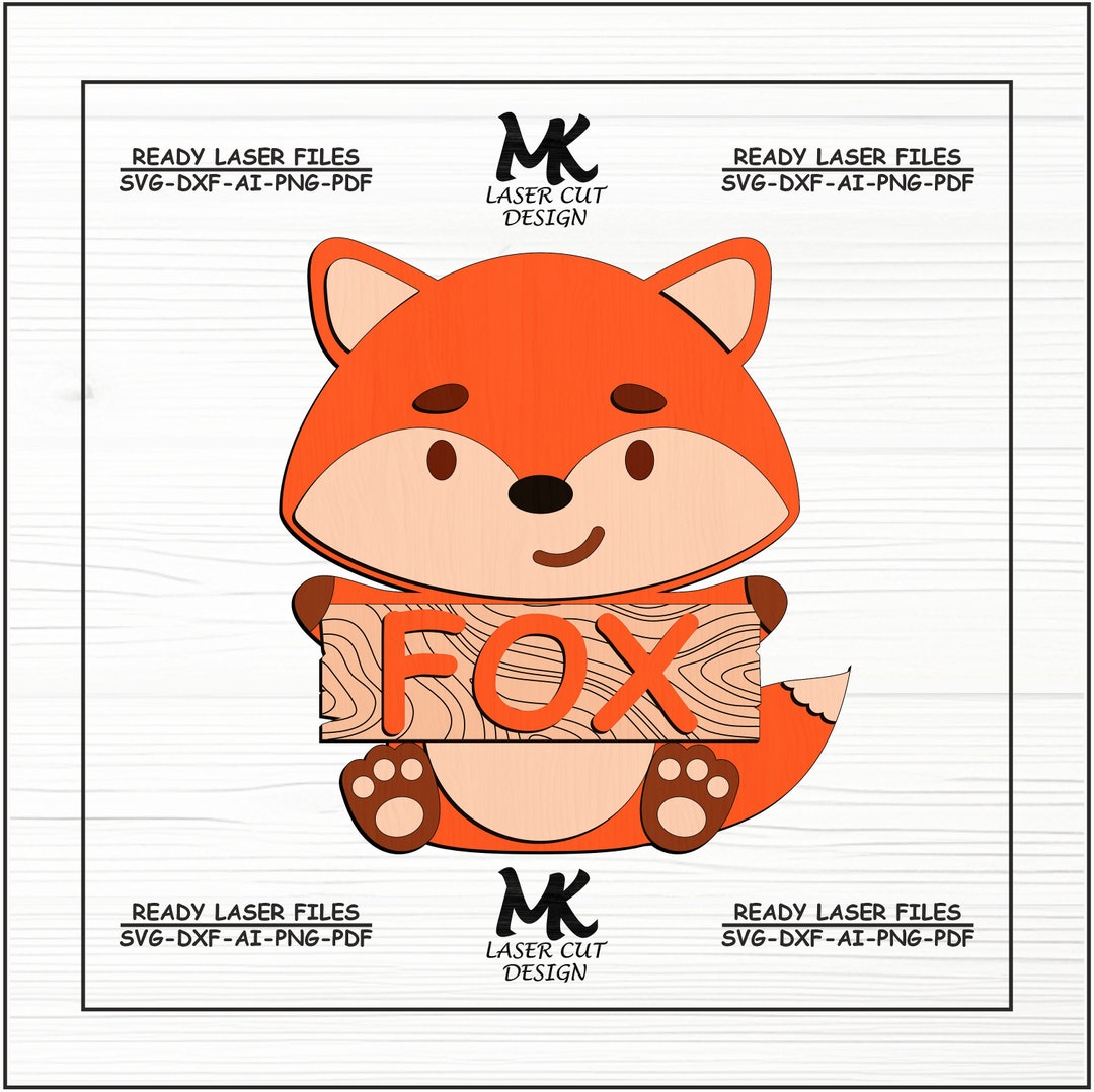 Fox Laser Cut File Glowforge Fox Svg, Animal Svg for Laser, Fox Cutting ...