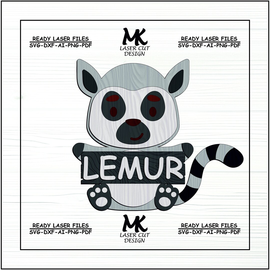 Lemur Svg Files Lemur Silhouette Svg, Lemur Wall Art, Laser Engraving Lemur Svg, Animal Svg ...