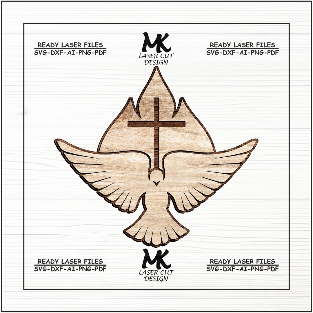Holy Dove Svg File Holy Cross Svg, Dove Silhouette Svg, Dove Bird Svg ...