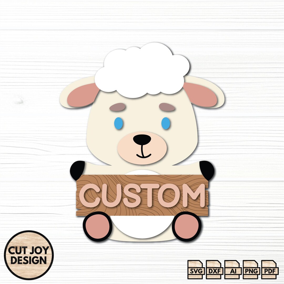 Custom Sheep Name Sign SVG – Laser Cut Nursery Decor (digital Download ...