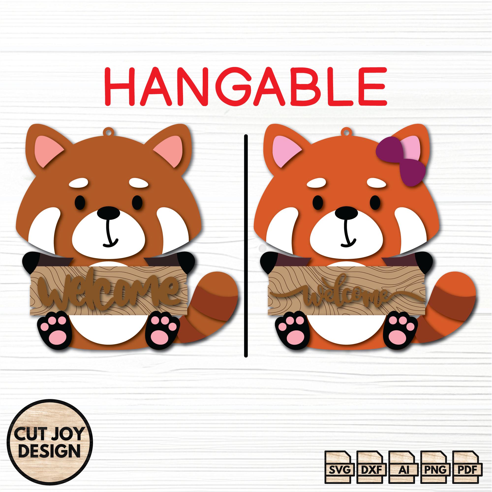 Custom Red Panda Name Sign SVG – Laser Cut Welcome Sign Bundle ...