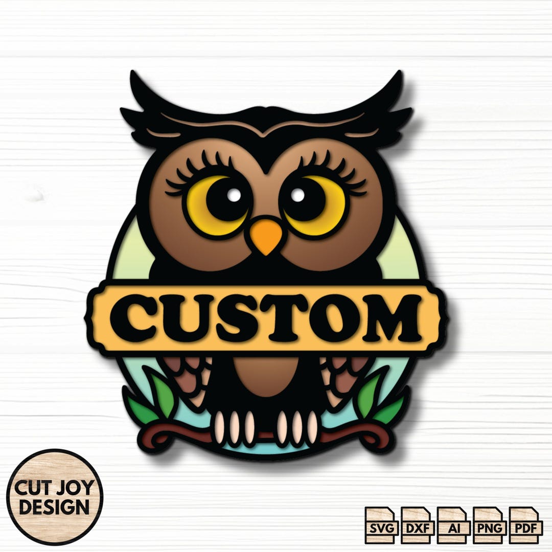 Personalized Owl Welcome Sign SVG Rustic Farmhouse Laser Cut File - Etsy